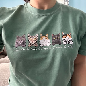 Custom Cat Shirt Comfort Colors Shirt Personalized Cat - Etsy