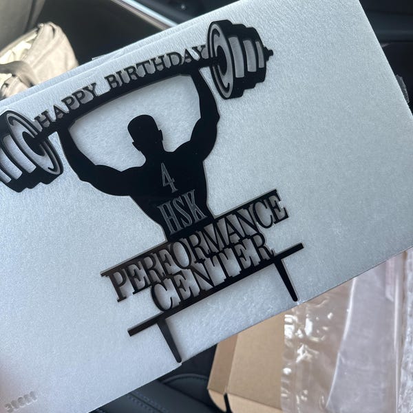 Personalized Bodybuilder Name & Age Cake Topper Strong Man Custom ...