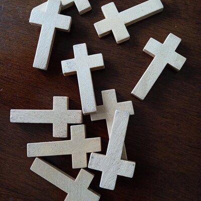 50 Wooden Cross for Craft,natural Wooden Cross Finding,small Wooden ...