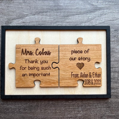 Personalized Puzzle Sign, Teacher Appreciation Gift, Thank You Gift ...