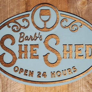 She Shed Sign SVG Laser Cut Files for Glowforge Laser Cutter Artwork ...