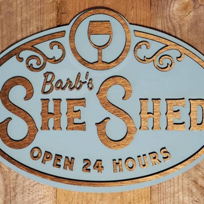 She Shed Sign SVG Laser Cut Files for Glowforge Laser Cutter Artwork ...