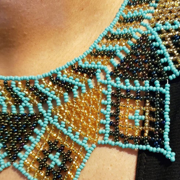 Lovely Beaded Native Tribal Indigenous Collar Necklace Cleopatra ...