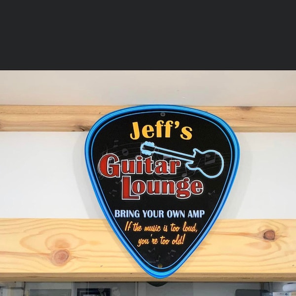 Personalized Decorative Guitar Lounge Sign Gift for Music Lovers Unique ...
