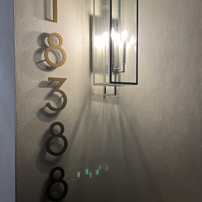 Modern House Number Aluminum Modern Font Number TWO 2 in Brass - Etsy