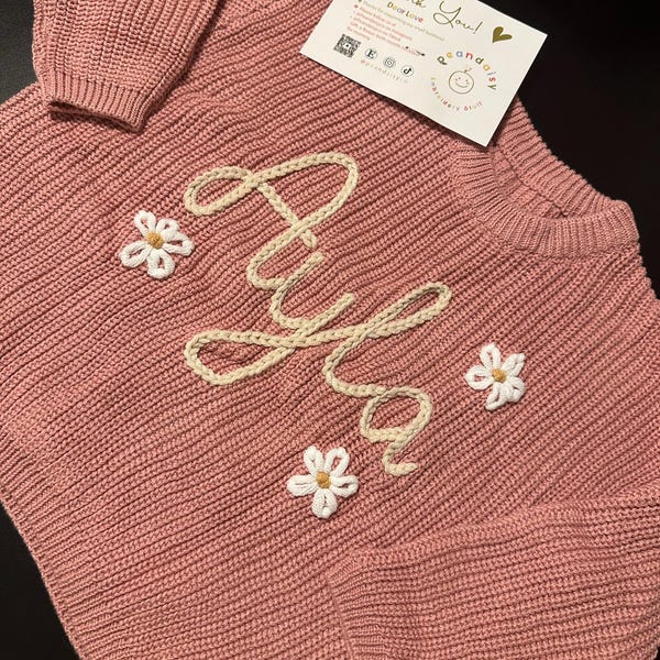 Personalized Hand Embroidered Halloween Kid Sweater, Kid Halloween ...