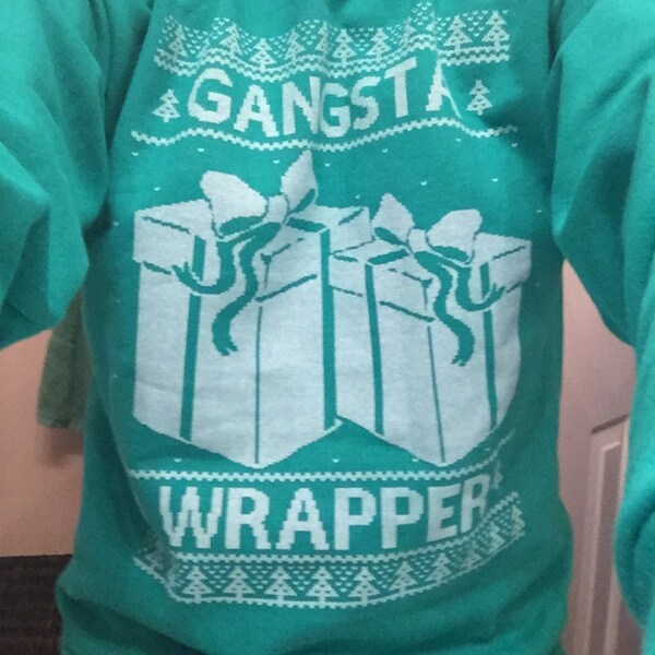 Gangsta Wrapper Ugly Christmas Sweater. Funny Christmas Sweater Gift ...