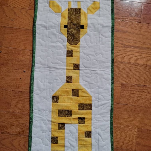Giraffes in a Row Quilt Pattern, PDF Instant Download Modern Patchwork Baby Lap Size African ...