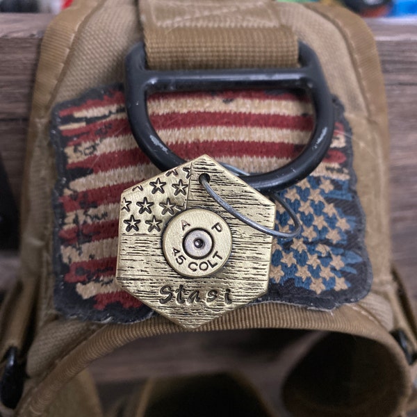 Custom Dog Tag, Personalized Pet Tag, Pro Gun Keychain, Hexagon Metal ...