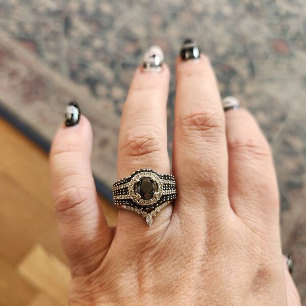 Cremation Ashes Moissanite Silver Ring, Gemstone Memorial Jewelry ...