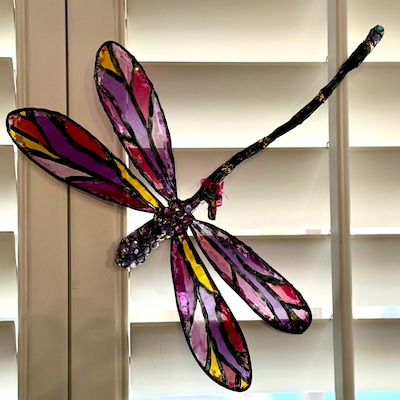 Unique Magical Dragonfly Ornament Dragonfly Wall Hanging Crystal ...