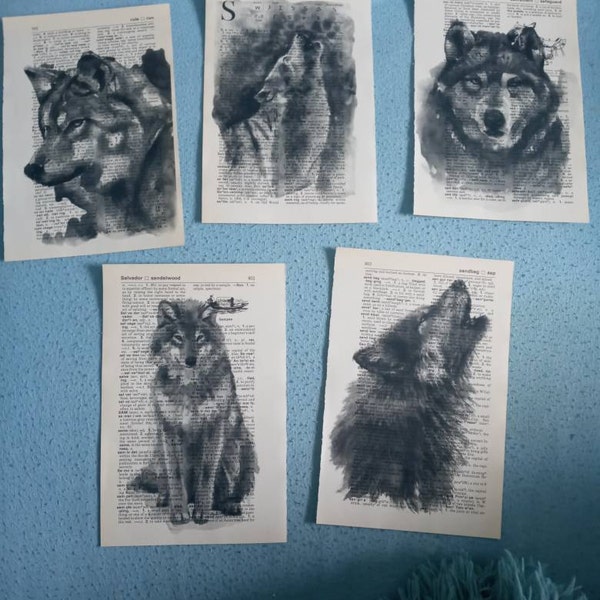 Wolf Themed Dictionary Prints - Etsy