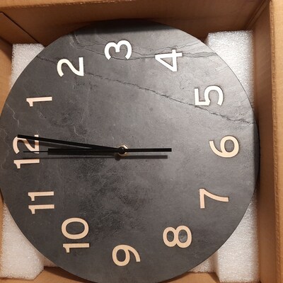Slate Type Stone Wall Clock Mixed With Rustic, NO Seconds Hand ...