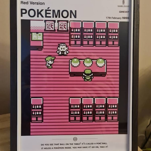 Pokémon (1996) for Gameboy - Video Game Poster, Minimalist, Red Version ...