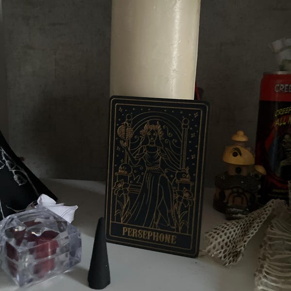 Persephone Deity Card | Altar Decor | Deity Wall Art | Tarot Themed ...