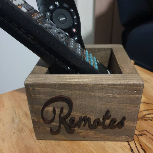 Farmhouse Remote Control Holder: Rustic Wood Remote Caddy - Etsy