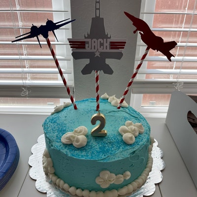 Round Fighter Jet Cake Topper - Etsy