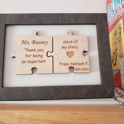 Teacher Gift, Puzzle Piece Sign, Thank You, Teacher Appreciation, End ...