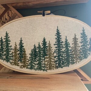 Pine Tree. Hoop. Embroidery. Embroidery Hoop. Handmade. Wall Art. Home ...