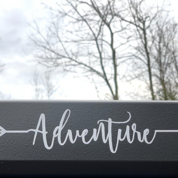 Adventure Arrow Vinyl Decal - Adventure Awaits, Water Bottle Decal ...