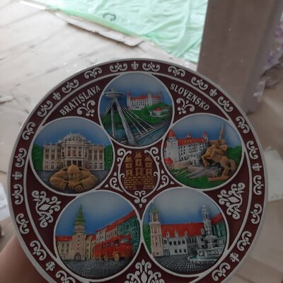 Prague Plate. Hand Painted Hanging 3D Polyceramic Decorative Souvenir ...