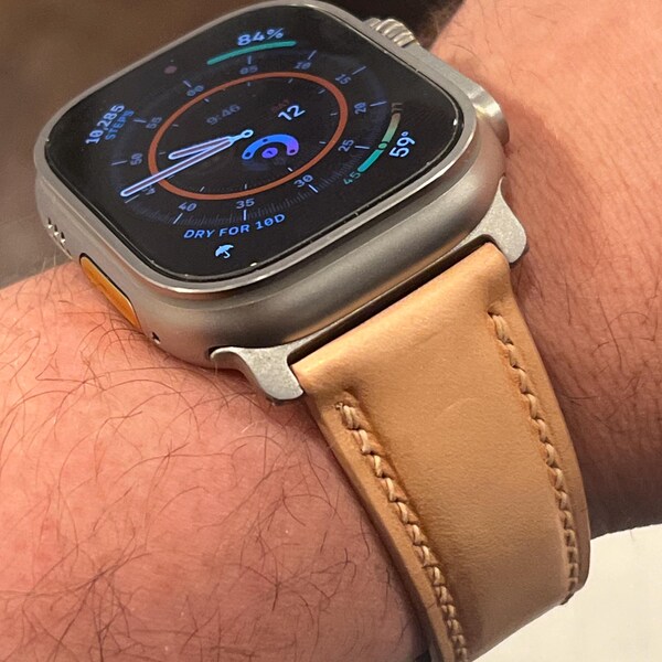 Shell Cordovan Leather Strap, Black Watch Band, Vintage Watch Band ...