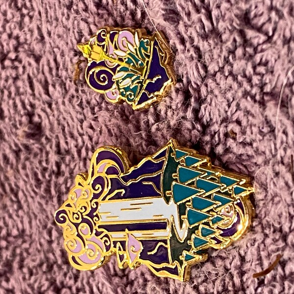 Gold Ocean of Sky Floating Islands Hard Enamel Mini Pin Set - Day ...