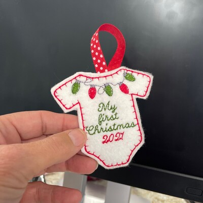 Machine Embroidery Design My First Christmas Decoration 4x4 Machine ...