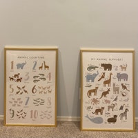 Animal Alphabet and Numbers Prints, Printable ABC Playroom Wall Art ...