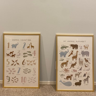 Animal Alphabet and Numbers Prints, PRINTABLE Wall Art, ABC Poster ...