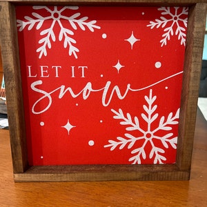 Let is Snow Sign, Snowflake Sign Decor, Modern Farmhouse Christmas Wood ...