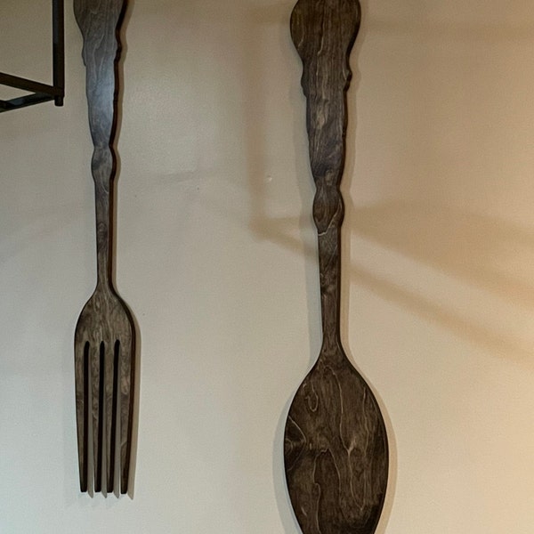 Fork Spoon Dining Room Sign Farmhouse Sign Decor Farmhouse Style Giant ...