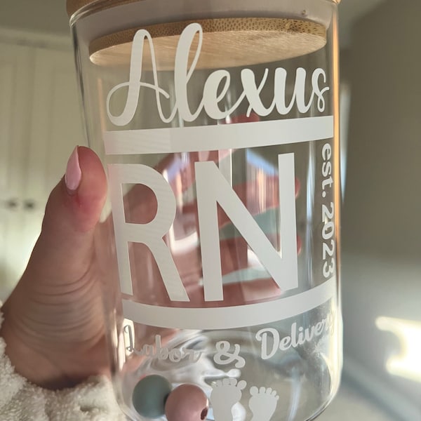 Nurse Jar, Labor and Delivery, Personalized, RN, Registered Nurse, Keep ...