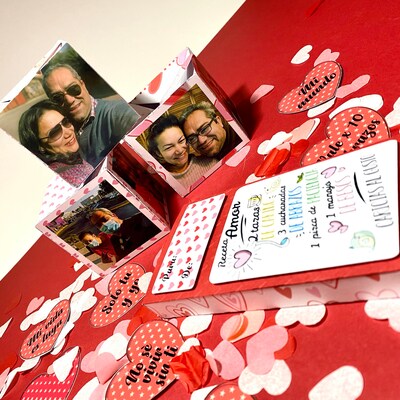Jumping Box Pop up Cube SVG Template, Surprise Box Svg, Photo Frame for ...