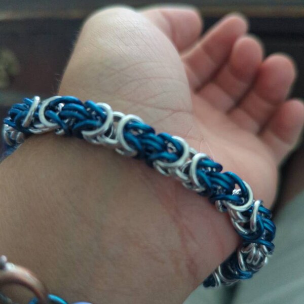 Custom Triple Moon Goddess Chainmail Bracelet, Witchy Wiccan Jewelry ...