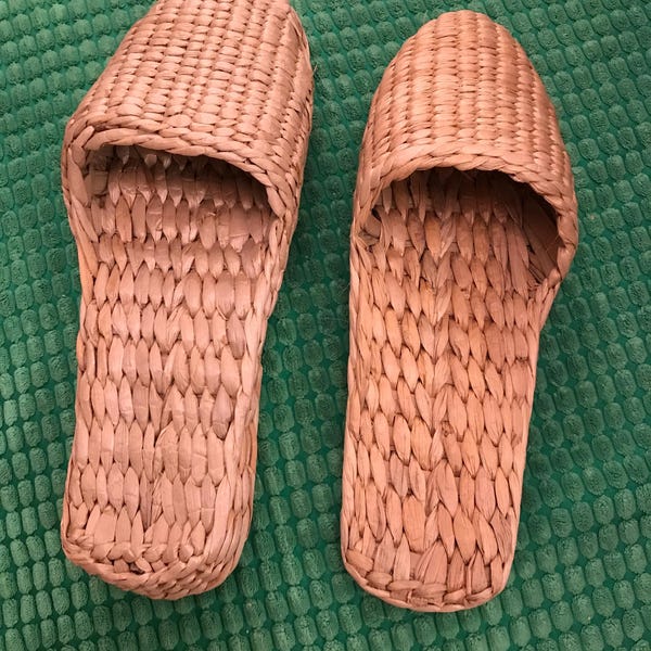 Comfy Handmade Straw Sandals Unique House Shoes for Spa, Sauna, Bed ...
