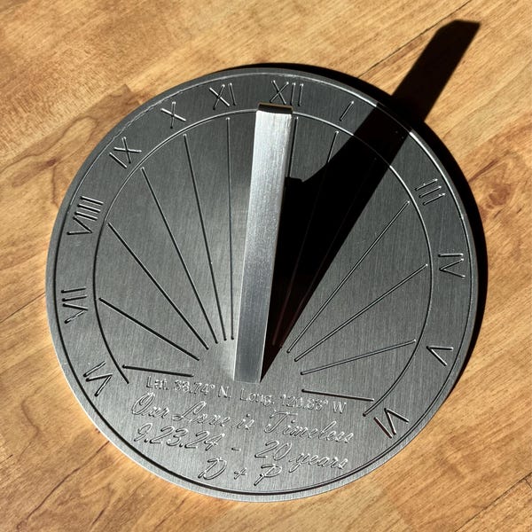 Custom 10th Wedding Anniversary Engraved Sundial Gift For: Parents ...