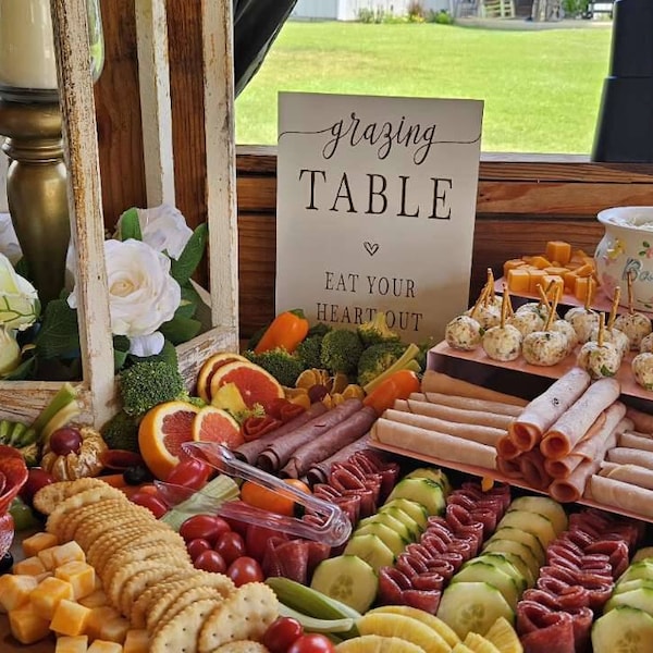 Grazing Table Sign, Wedding Charcuterie Table, Bridal Shower Eat Your ...
