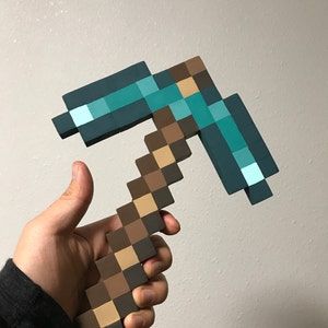 Minecraft Diamond Pickaxe Wall Decor | Etsy