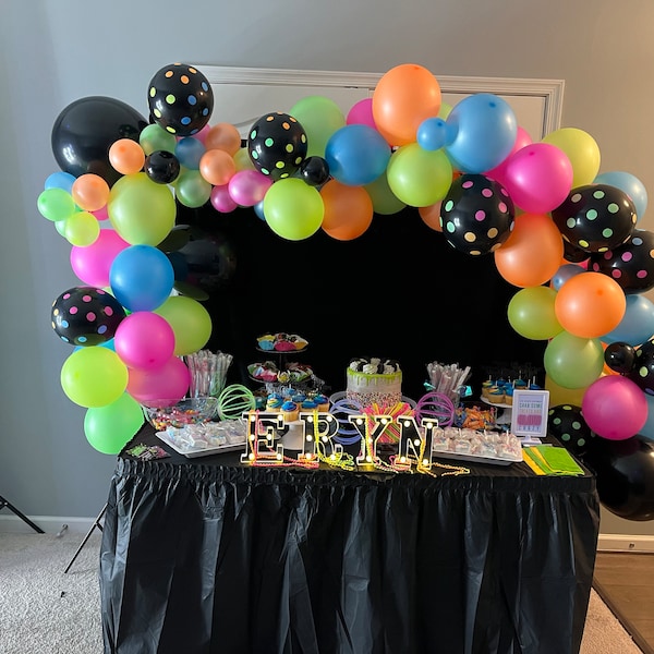 NEON Balloon Garland Kit | NEON Balloon Arch | Glow Party Decorations ...