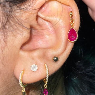 Ruby Belly Ring Dangle Belly Button Rings Dangle Belly Rings - Etsy