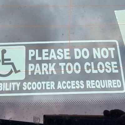 WHEELCHAIR ACCESS REQUIRED Car Sticker Decal Window Door Disabled Blue ...