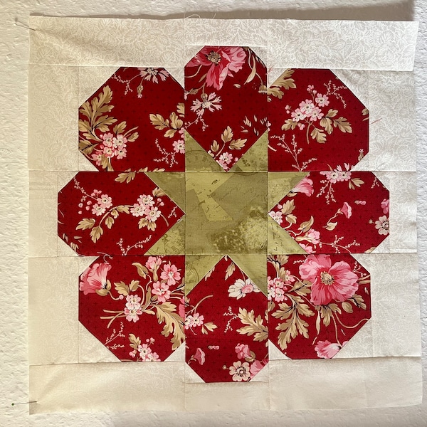 Moth Eclipse FPP Quilt Block PDF Pattern Download by Woollypetals - Etsy