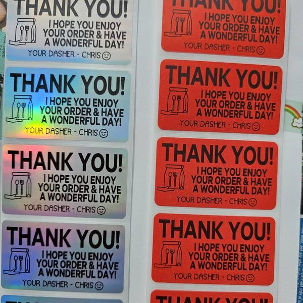 Personalized Delivery Driver Stickers • Doordash and Ubereats Driver ...