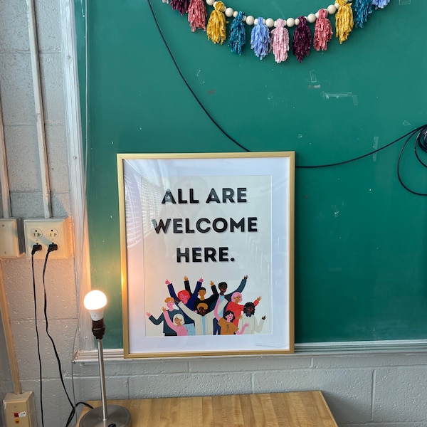 All Are Welcome Here Diverse Poster - Etsy