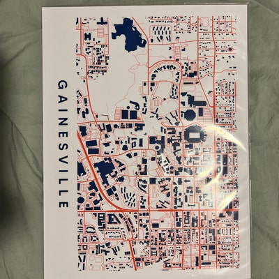 Wilmington UNCW Campus Map Print, College Graduation Gift, Penn State ...