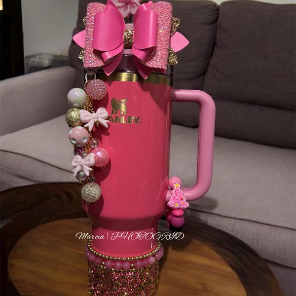 Stanley Tumbler Bow Straw Topper Pink Blue Black White Stanley Cup Bow ...