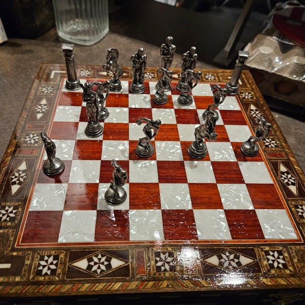 Luxury British Medieval Age Themed Chess Set- 14" Solid Wooden ...