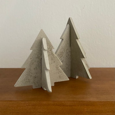Concrete Tree Decor Christmas Tree Decorations Holiday Decor Minimalist ...