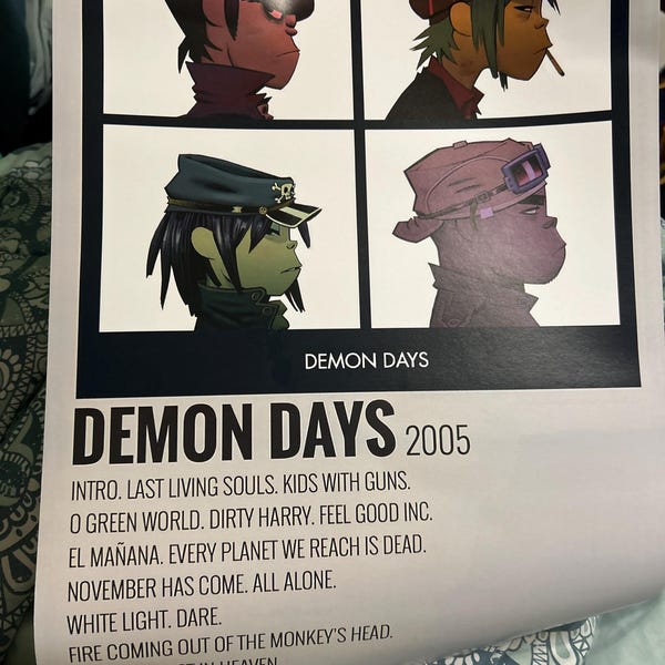 Gorillaz – Demon Days 2005 Album Poster (digital Download, Iconic Music ...